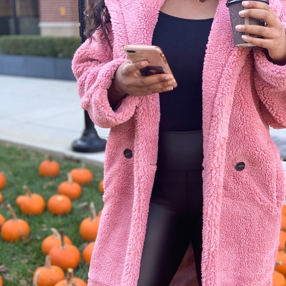 Jackets & Coats | Rose Pink Teddy Coat | Poshmark
